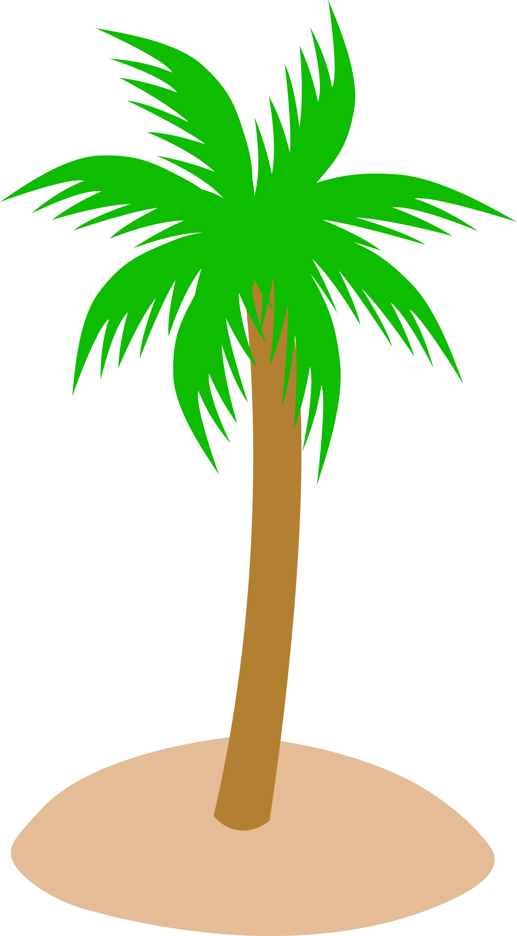 Tropical Palm Tree In Sand Free Clip Art